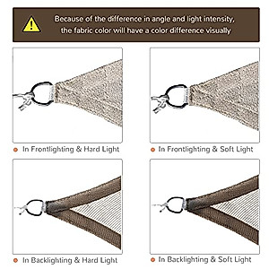 Outsunny 16' x 20' Sun Shade Sail Canopy, Rectangle UV Block Awning for Patio Garden Backyard Outdoor, Brown