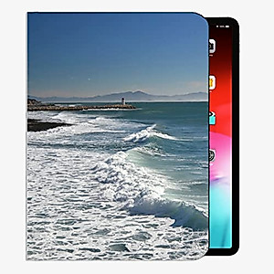 YENDOSTEEN iPad Pro 12.9 Case 2022/2021 / 2020/2018,Ocean Light Lighthouse Cover for iPad Pro 12.9 Inch 6th/5th Generation- Pencil Holder