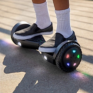 Jetson Spin All Terrain Hoverboard with LED Lights, Self-Balancing Hoverboard with Active Balance Technology, Range of Up to 7 Miles, Ages 13+, Black, JAERO-BLK