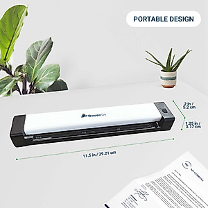Raven Go Portable Mobile Document Scanner for PC and Mac with Simplex Sheet-Fed Scanning