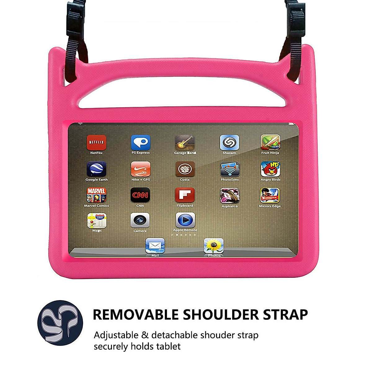 All-New Fire 7 2019 Case,Fire 7 Tablet Case,Riaour Kids Shock Proof Protective Cover Case for Amazon Fire 7 Tablets (Compatible with 5th Generation 2015/7th Generation 2017/9th Generation 2019) (Rose)