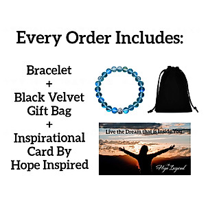 Hope Inspired Mystic Mermaid Glass Bracelet with 8 mm Blue Moonstone Beads