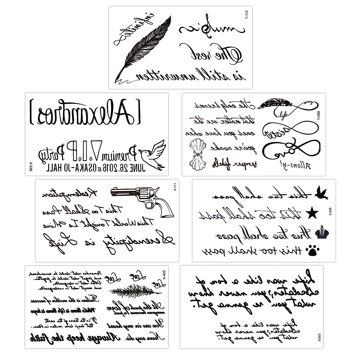 Konsait Temporary Tattoos for Adult Men Women Kids(30 Sheets), Waterproof Temporary Tattoo Fake Tattoos Body Art Sticker Hand Neck Wrist Cover Up Set