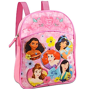 Walt Disney Studio Disney Princess Mini Backpack for Girls, Kids ~ 3 Pc School Supplies Bundle with 11'' Small Princess School Bag, Stickers, and Door Hanger (Disney Princess Mini Bag)