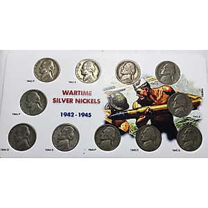 1942 P D S To 1945 PDS Jefferson War Time Silver 11 Coin Set Nickel Seller Very Good