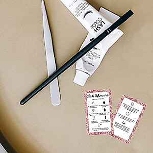 Aftercare Lash Extensions Card, 50 Pack Of 3.5x2 Inch Eyelash Extension Care Instruction Cards For Eyelash Extension Supplies, Eyelash Extension Kit, Glossy Eyelash Cards For Salon, Business Supplies