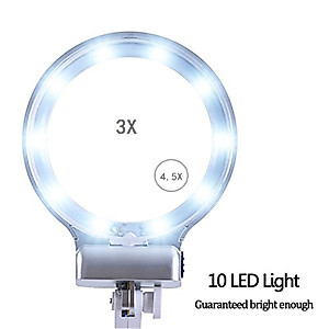 Glam Hobby LED Light Helping Hands Magnifier Station - 3X 4.5X USB Lighted Hands Free Magnifying Glass Stand with Clamp and Alligator Clips - for Soldering, Assembly, Repair, Modeling, Hobby, Crafts