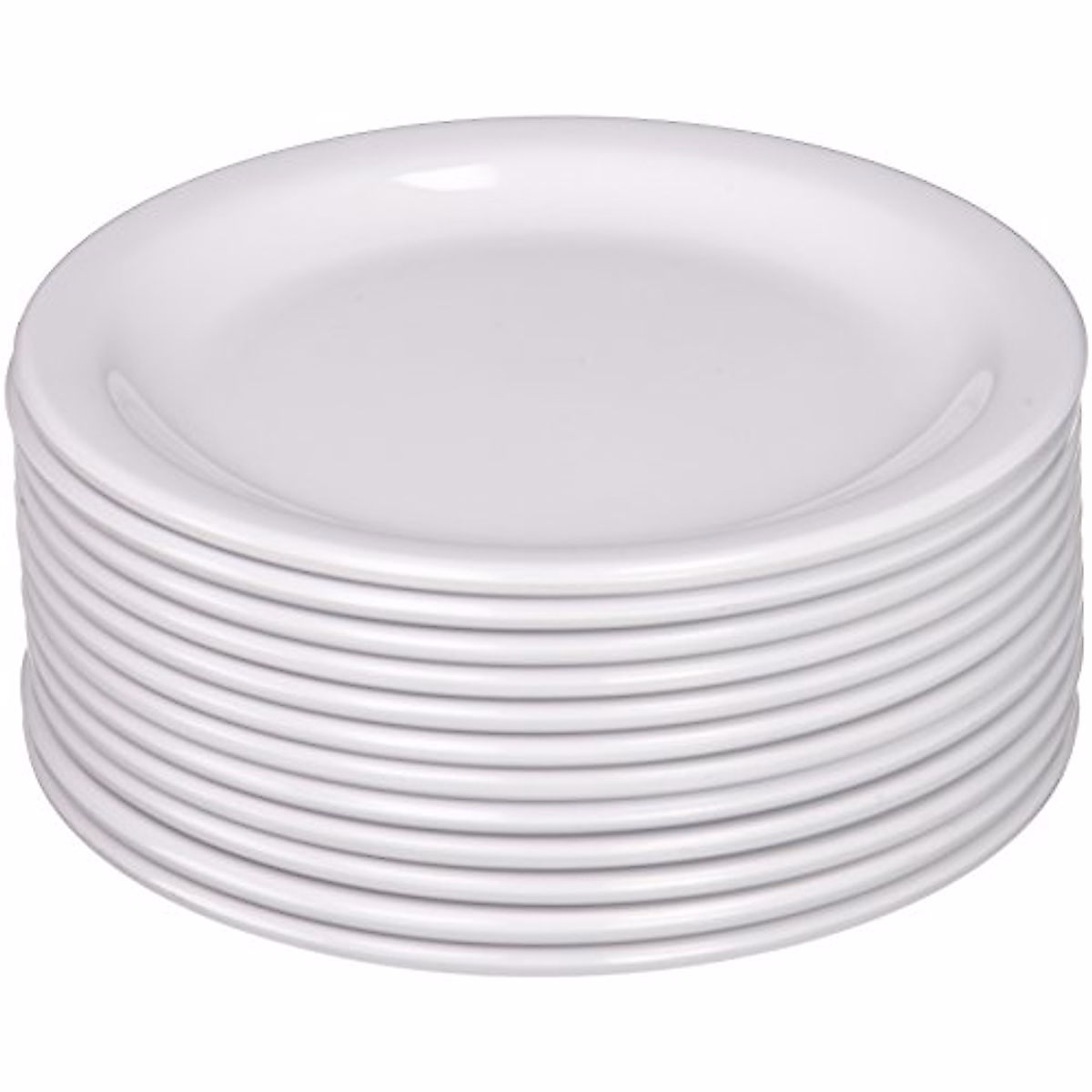 Winco MMPR-6W Round Melamine Plate, 6.5-Inch, White ( 12 Count ),Medium