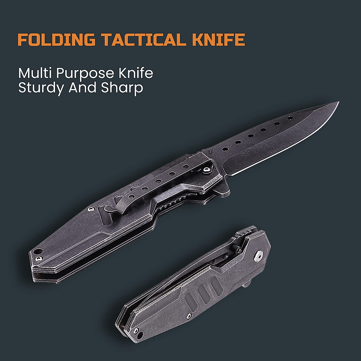Lichamp Tactical Folding Pocket Knife for Men, 6-Pack Flip Knife Spring Assisted Opening, Sharp Pocket Knife with Clip for Camping, Hunting, Hiking, Indoor and Outdoor Activities
