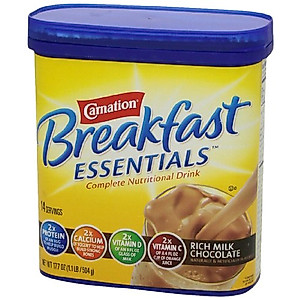 Carnation Breakfast Essentials Powder Drink Mix, Rich Milk Chocolate, 17.7 Ounce Jar (Packaging May Vary)