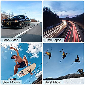 Waterproof Action Camera 4K-Ultra HD 60FPS 24MP 40M Underwater Helmet Vlog WiFi Camera，8X Zoom Touch Dual Screen EIS Stabilization Cam/Wireless Mic/Remote Control/Battery*2/Charger/Accessories Kit