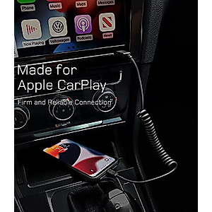 dé Coiled USB-C to Lightning Cable (Note: USB C, not USB), Coiled Lightning Cable 3ft [CarPlay Compatible & MFi Certified], for iPhone 12 Pro Max/12/13/11 Pro/11/X/8/iPad