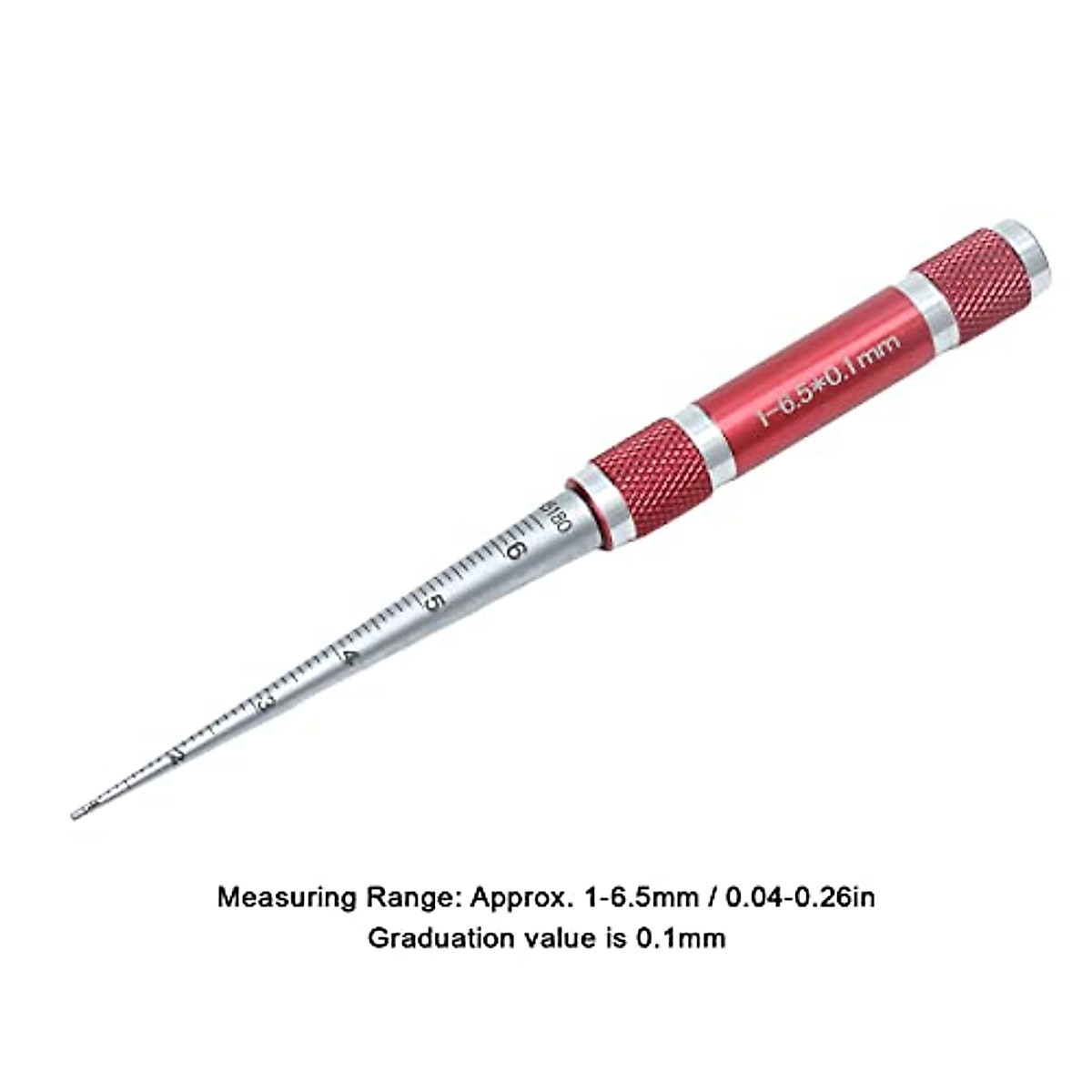 Aperture Gauge Tapered Hole Ruler Stainless Steel Inner Hole Diameter Measuring Tool 1‑6.5mm