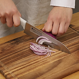 DIAMOND TITANIUM CERAMIC SILVER HYBRID ALLOY SANTOKU KNIFE TW-19H