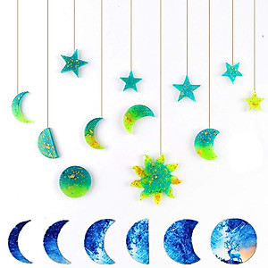 Moon Phase Resin Molds Sun and Star Epoxy Silicone Mold Kits Silicone Mold for Resin Crafts DIY, Making Decoration Pendants/Wall Hanging
