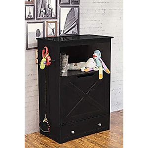 zoovilla Windsor Pet Feeders with storage - dog bowl stand, pet feeder station, Black 13.78?D x 24.02?W x 35.04?H