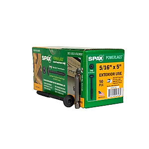 SPAX 5/16" x 5" Exterior Washer Head Structural Wood Lag Screws Powerlags Torx T-Star (50 EA) Bit Included Heavy Duty Rust Resistant