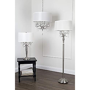 Ok Lighting OK-5109T Crystal Silver Table Lamp, 16" x 16" x 30"