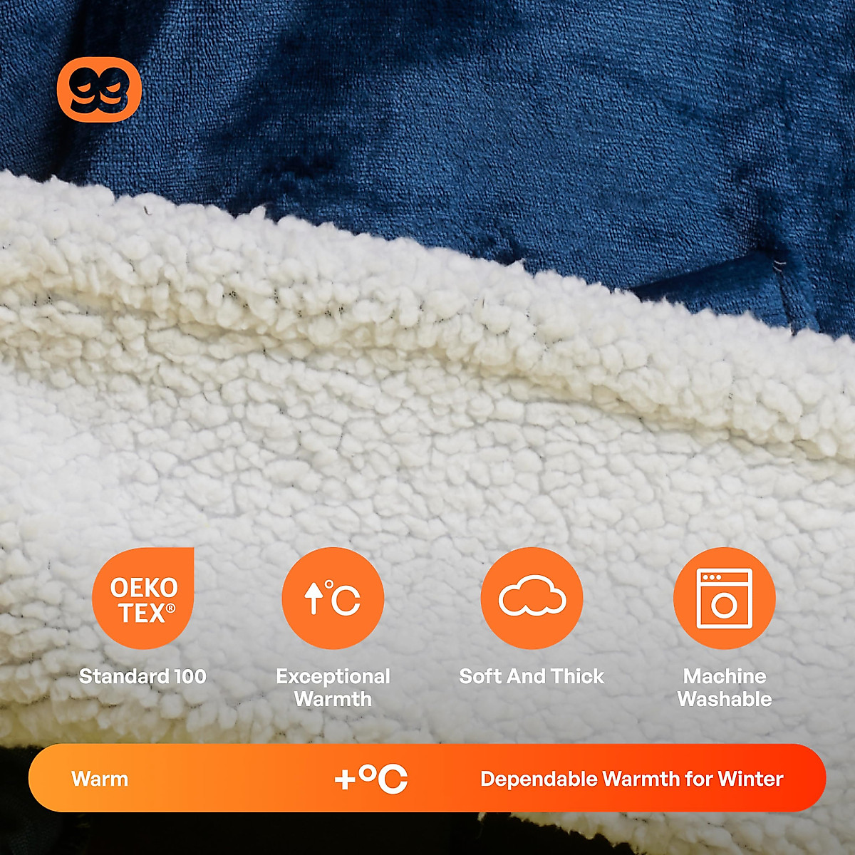 Giggling Getup Wearable Blanket Hoodie for Girls Boys - Oversized Flannel Sherpa Fleece Hooded Blanket - Soft Cozy Warm Blanket Sweatshirt Gifts with Giant Pocket and Sleeves for Kids Navy