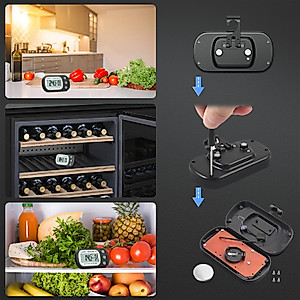 CAMWAY Refrigerator Fridge Thermometer Waterproof Digital Freezer Room Thermometer(-4°F to 122°F) Max/Min Record Function Large LCD Display Fridge and Freezer Thermometers(Black-4Pack)