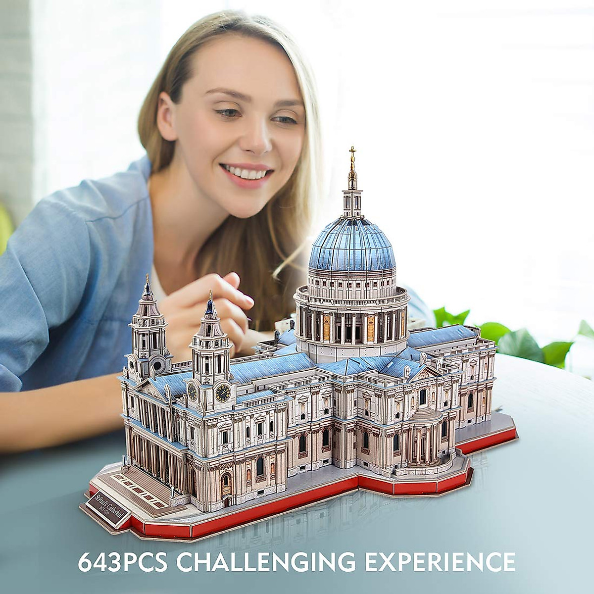 CubicFun 3D Puzzles for Adults - Large Notre Dame de Paris 3D Puzzle - Half-Opening Architecture, Enjoy Interior Views - Anniversary, Christmas, 2023 Gifts - 293 Pieces