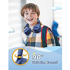 iClever Smiley Kids Headphones Wired, 85/94dB Volume Limited, Over-Ear Headphones for Kids with Share Port, Stereo Sound, Foldable Kids Headphones for School/Travel/iPad/Fire Tablet, Blue