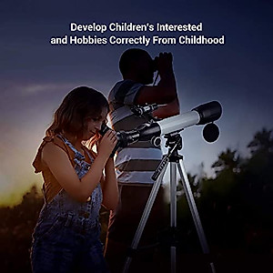 [Upgraded] Telescope, Astronomy Telescope for Adults, 60mm Aperture 500mm AZ Mount Astronomical Refracting Telescope for Kids Beginners with Adjustable Tripod, Phone Adapter, Nylon Bag