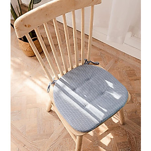 Happiness Decoration Polyester & Cotton Dining Chair Pads with Ties Set of 4 All Seasons Living Room, Office, Kitchen Chair Seat Cushions (Pink), 17.7''Lx16.5''W