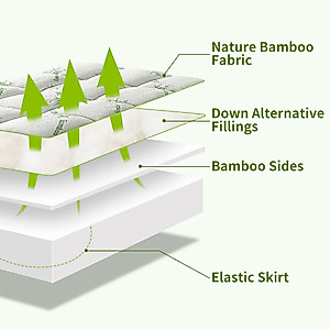 Shilucheng Twin XL Mattress Topper, Cooling Mattress Pad for Back Pain, Extra Thick 1000 GSM Down Alternative Fill, Soft Breathable Pillow Top Mattress Cover with 8-21" Deep Pocket (39"x80")