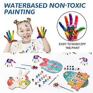 3pc Easter Arts and Crafts for Kids Paint Your Own Easter Yard Signs Wood Paint Craft Kits for Ages 8-12 Home Party Suppliess