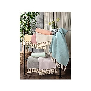 Toweach Turkish Hand Towel Set Bathroom (18 x 40) Farmhouse Decorative Kitchen Hand Towel, 100% Turkish Cotton, Sandproof, Quick Dry Boho Towels (Beige, 4)