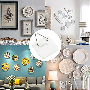 40 Pieces Invisible Adhesive Plate Hanger Vertical Plate Holders for The Wall Hooks Decorative Plates Wall Holders for Display 1.25 Inch