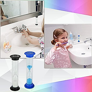 WOPPLXY 6 Pcs Sand Timer, Plastic Sand Clock Timer, Colorful Plastic Hourglass Timer 30sec / 1min / 2mins / 3mins / 5mins / 10mins for Brushing Children's Teeth, Cooking, Game, School, Office