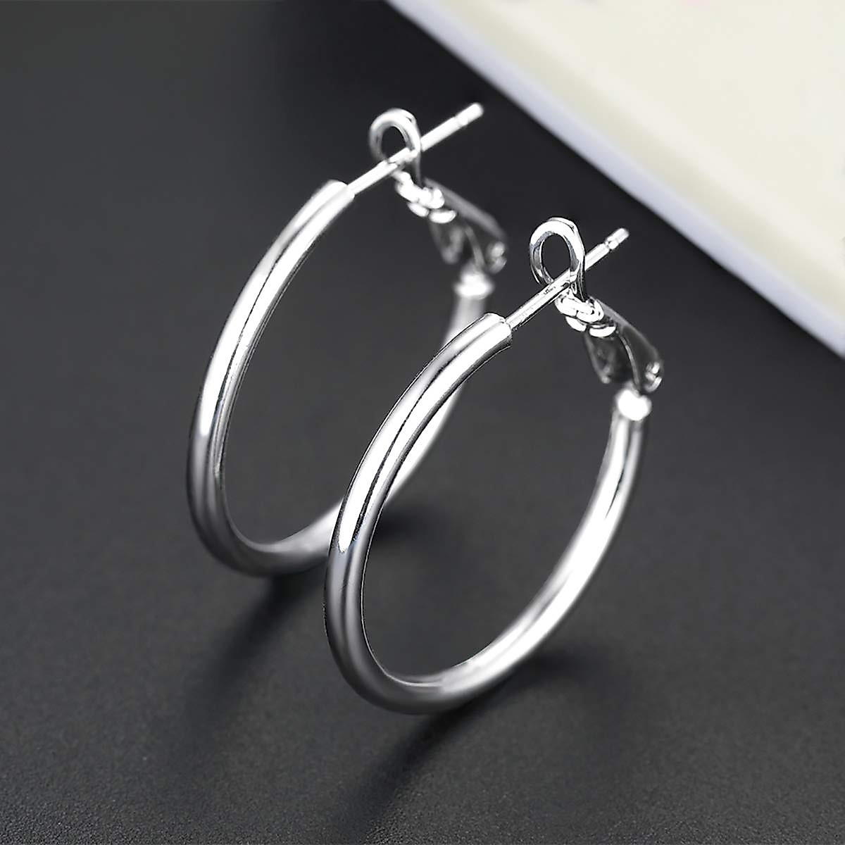 5 Pairs 316L Hoop Earrings For Women Stainless Steel Hoop Earring Set 25mm 30mm 35mm 40mm 45mm