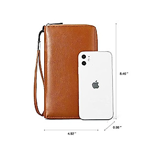 BROMEN Hobo Bags for Women Designer Shoulder Bucket Brown and Women Wallets Brown Bundle