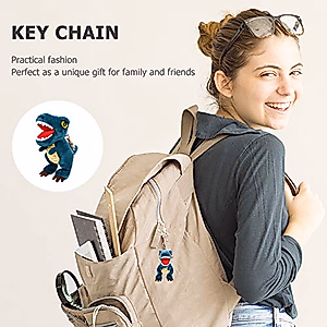 GALPADA Dinosaur Keychains Dinosaur Plush Keyring Backpack Keychain Dinosaur Party Doll Plush Toys