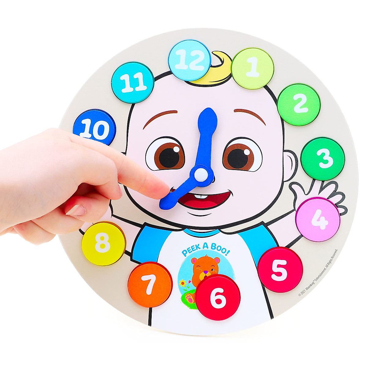 Toyland® Cocomelon Wooden Learning Clock Puzzle - Learn to Tell The Time - Toddler Toys Age 3+
