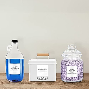 Cesun 156 Minimalist Laundry Labels for Jars - Waterproof Cleaning Supplies Labels for Containers - Laundry Detergent Labels - White Laundry Stickers Include Reference Sheet for Quick Indexing