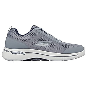 Skechers Men's Gowalk Arch Fit-Athletic Workout Walking Shoe with Air Cooled Foam Sneaker, Grey/Navy, 12