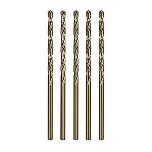 Sabre Tools 3/32 Inch Cobalt Drill Bits – 5pcs Drill Bits for Metal, M35 Cobalt Metal Drill Bit Set, Split Point Tip Cobalt Drill Bits – Drill Bits for Steel, Hard Metal, Cast Iron (3/32 x 2-1/4")