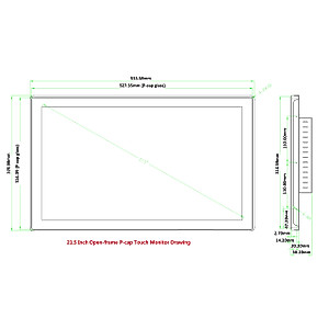 DeYoWo 21.5 Inch Open Frame Touch Moniotor, P-Cap Touch Screen LCD Display,HDMI VGA USB Controller Interface for Kiosks and Mounting