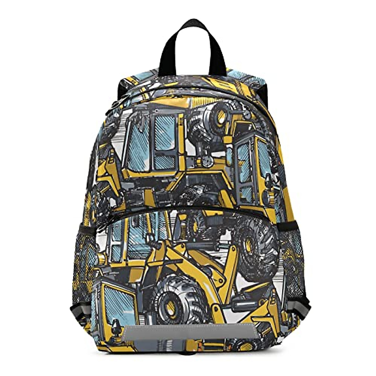 Glaphy Tractor Retro Kids Backpack for Boys Girls, Kindergarten Elementary Toddler Backpack with Reflective Stripes, Preschool Bookbag with Chest Strap