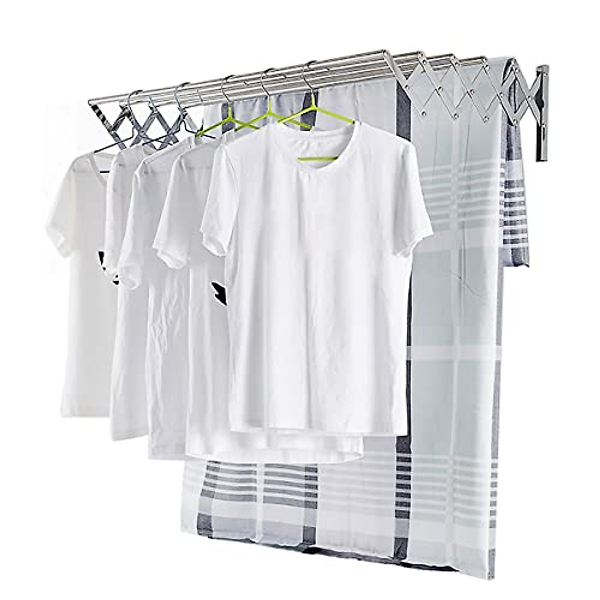 KARMIO Wall Mounted Clothes Drying Rack Stainless Steel 5 Bar Towel Rack Expandable Drying Rack Space-Saving for Laundry Room, Bathroom (Size : 50cm)