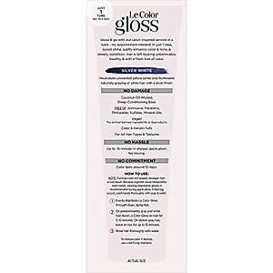 L’Oréal Paris Le Color Gloss One Step Toning Gloss, In-Shower Hair Toner with Deep Conditioning Treatment Formula for Gray Hair, Silver White, 1 Kit, 32.626 cubic_inches