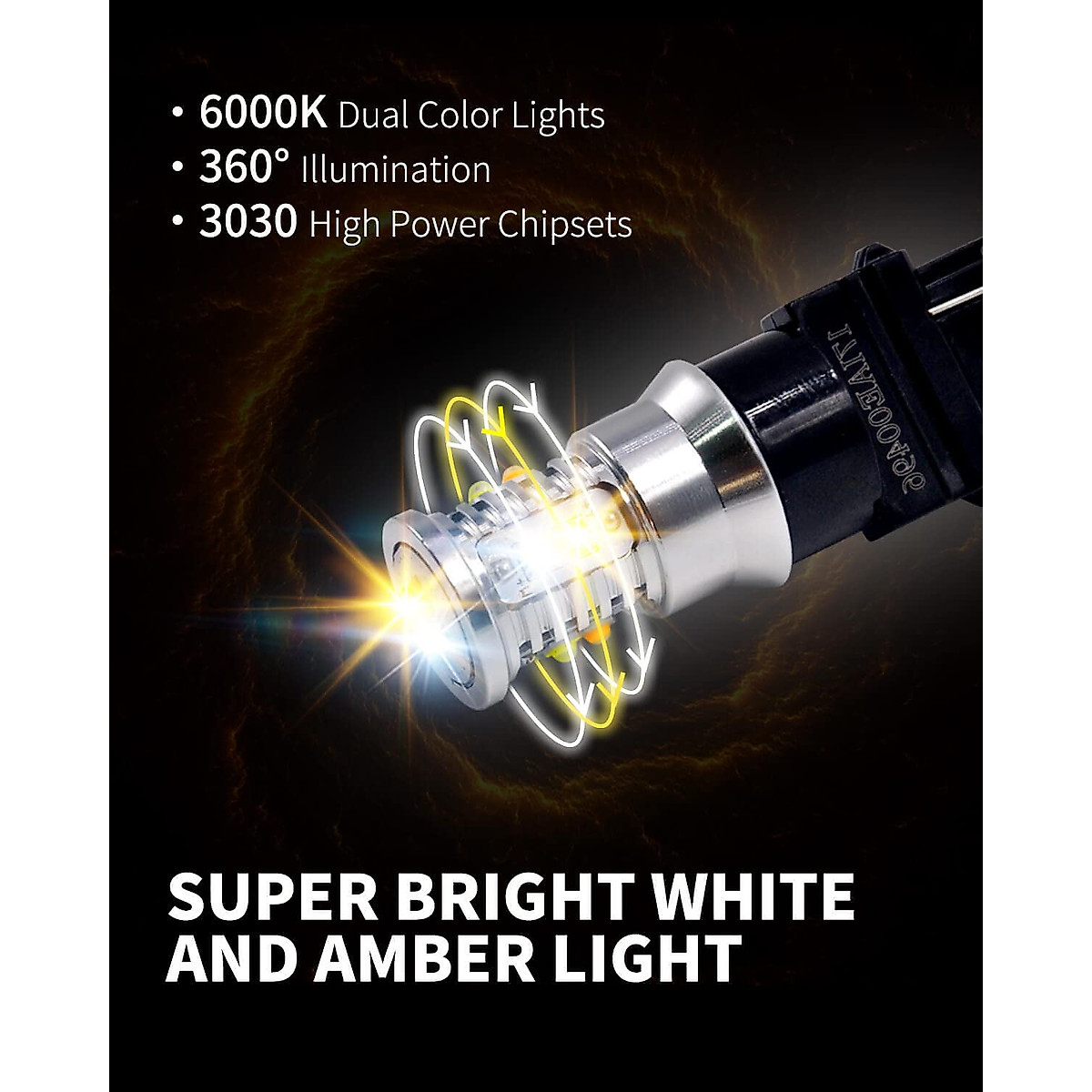 Lasfit Switchback 3157 3057 3155 3457 4157 Super Bright LED Bulbs for Turn Signal Lights Daytime running light parking light White Amber Yellow (NEED RESISTOR)