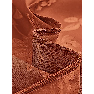 Floerns Women's Spaghetti Strap Cowl Neck Long Slip Satin Silk Midi Dress Rust Brown Floral XS