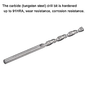 uxcell Solid Carbide Twist Drill Bits 2.5mm, Metric Left Hand Spiral Flutes Straight Shank Tungsten Steel Drilling Tool for Stainless Steel Alloy Metal