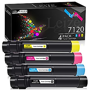 Leize Compatible 7120 Toner Cartridge use for Xerox WorkCentre 7120 7125 7220 7225 Printer Replacement for 006R01457 006R01458 006R01459 006R01460, Black 22,000 & Color 15,000 Pages [KCMY-4PACK]