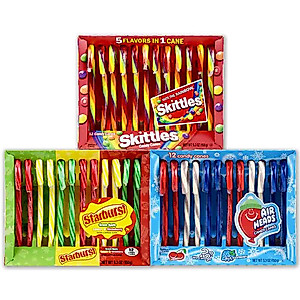 Starburst, Skittles, and Airheads Candy Cane Mixed Pack 3s