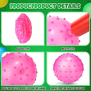 Jerify 24 Pieces Knobby Balls Spiky Bounce Ball Toy Large Bouncy Balls Bulk Inflatable Sensory Balls Soft Massage Stress Plastic Balls for School Party Play Outdoor Indoor